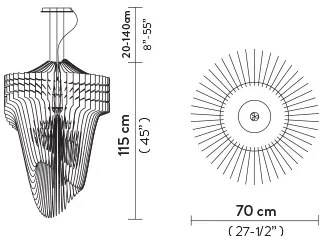 Slamp Závěsné svítidlo ARIA L, ø70cm Barva: Zlatá