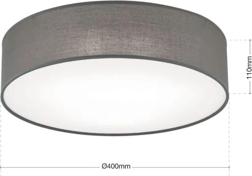 Orion DL7-617/3Grau Stropní svítidlo SEDA šedé, průměr 40cm