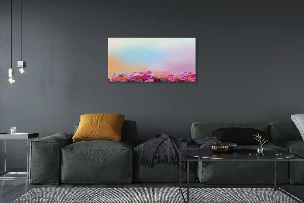 Obrazy na plátně květiny nebe 125x50 cm