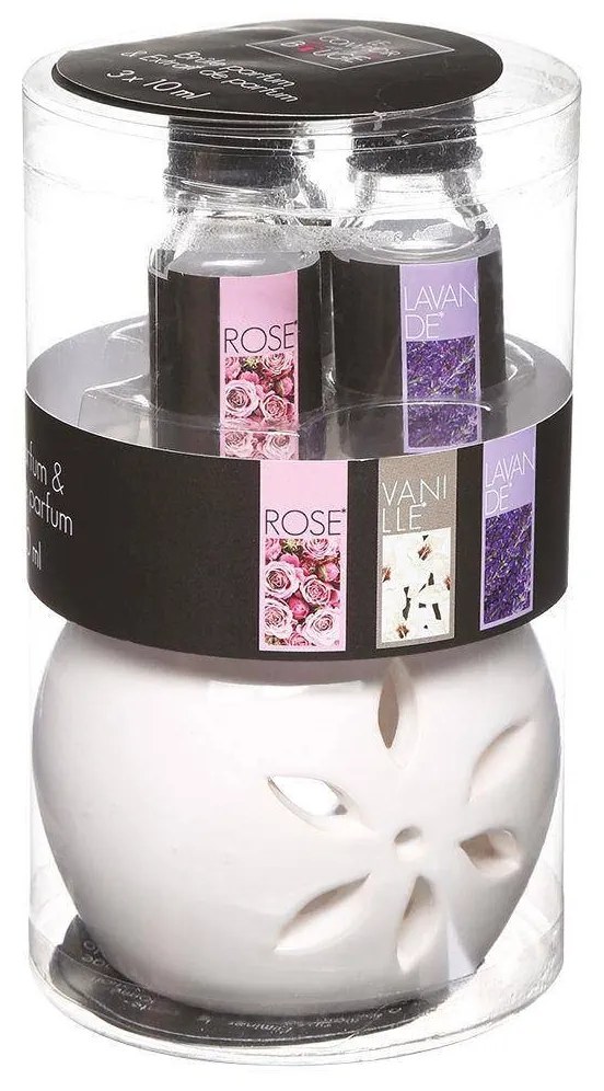 Aroma lampa bílá + 3 květinové oleje Atmosphera