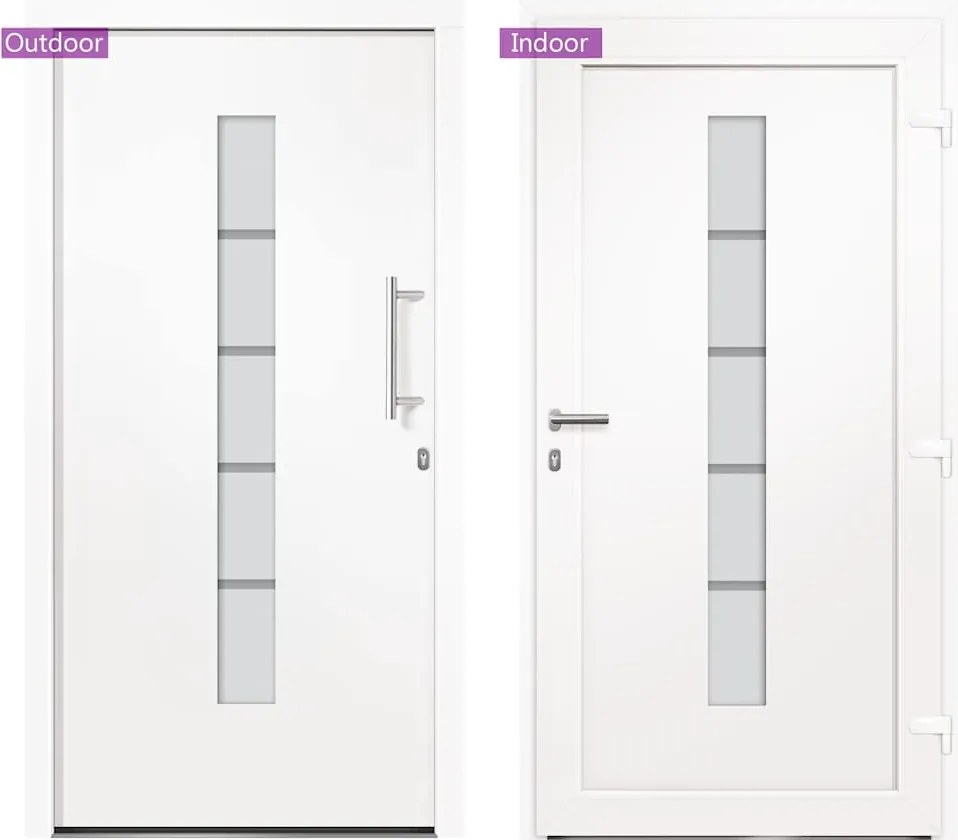 Vchodové dveře hliník a PVC bílé 100 x 210 cm 3056807