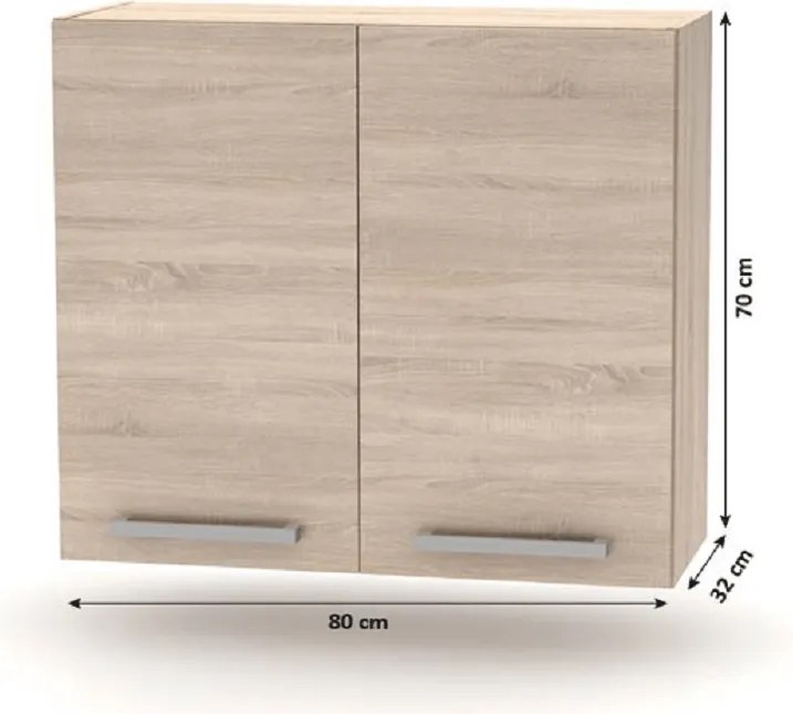 Kuchyňská linka 2,4 m, dub sonoma, NOVA PLUS