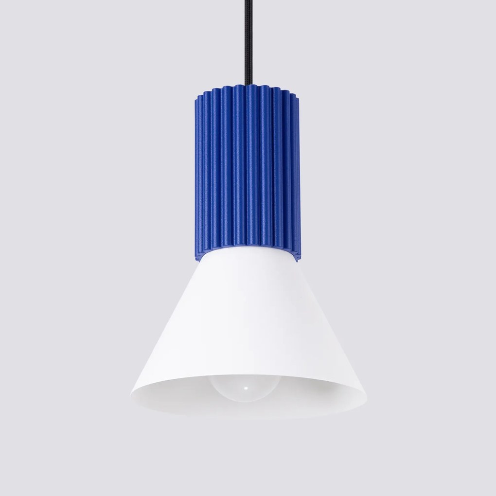 Sollux Lighting Závěsná lampa ESTRIA 1 bílá/ultramarínová