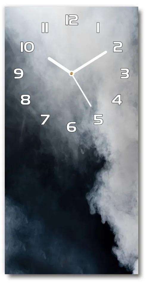 Wallmuralia Moderní hodiny nástěnné Bílý dým 30x60 cm