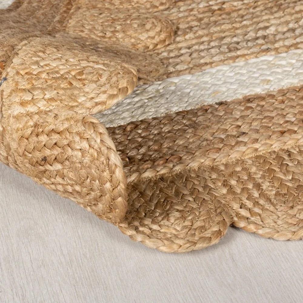 Ručně tkaný jutový koberec v přírodní barvě/slonovinový 200x290 cm Grace White – Flair Rugs