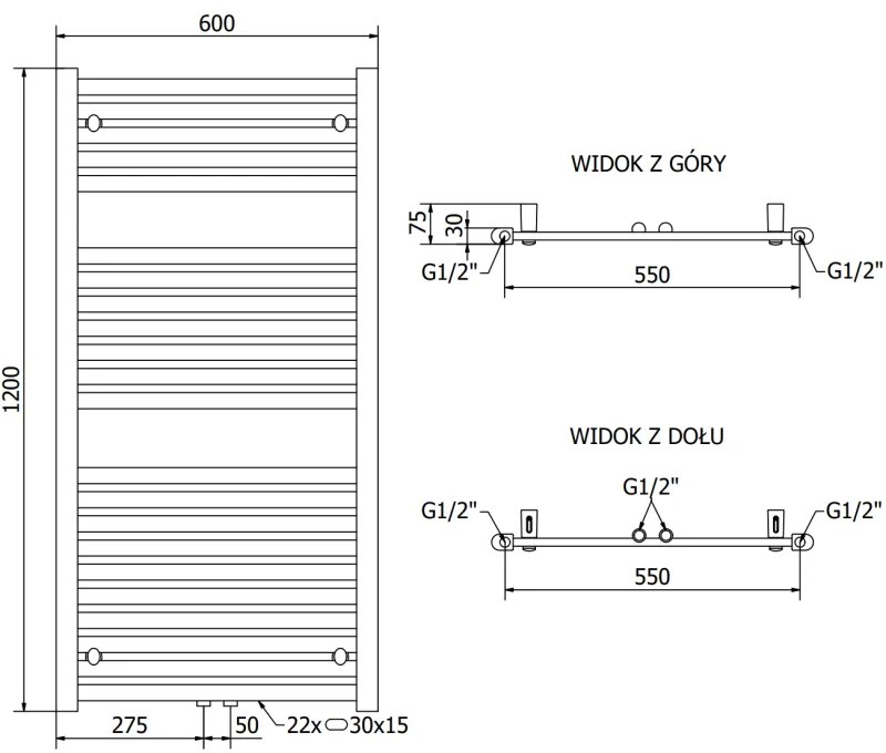 Mexen Hades, topné těleso 1200 x 600 mm, 659 W, bílá, W104-1200-600-00-20