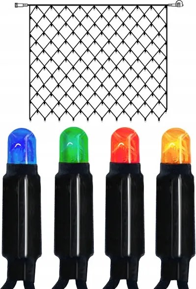 Led síť 2 m x 2 m multicolor nízkonapěťová 24 V