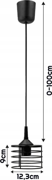 STROPNÍ ZÁVĚSNÁ SVÍTIDLA LED LUSTR E27 NASTAVITELNÉ 0-100CM HLINÍKOVÉ STÍNIDLO