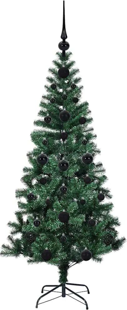 Umělý osvětlený vánoční stromeček Zelená 120 cm PVC a kov 3396737