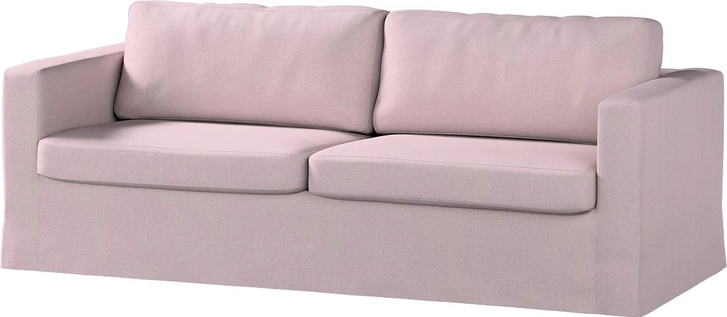 Potah na pohovku IKEA Karlstad 3-místná, nerozkládací, dlouhý barva růžová látka pletený vzor