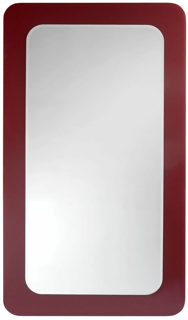 AMIRRO Zrcadlo do koupelny na zeď do pokoje do ložnice do předsíně na chodbu do koupelny APACHE 50 x 140 cm s fazetou 10 mm s podkladem z barevného skla Lacobel (vínov