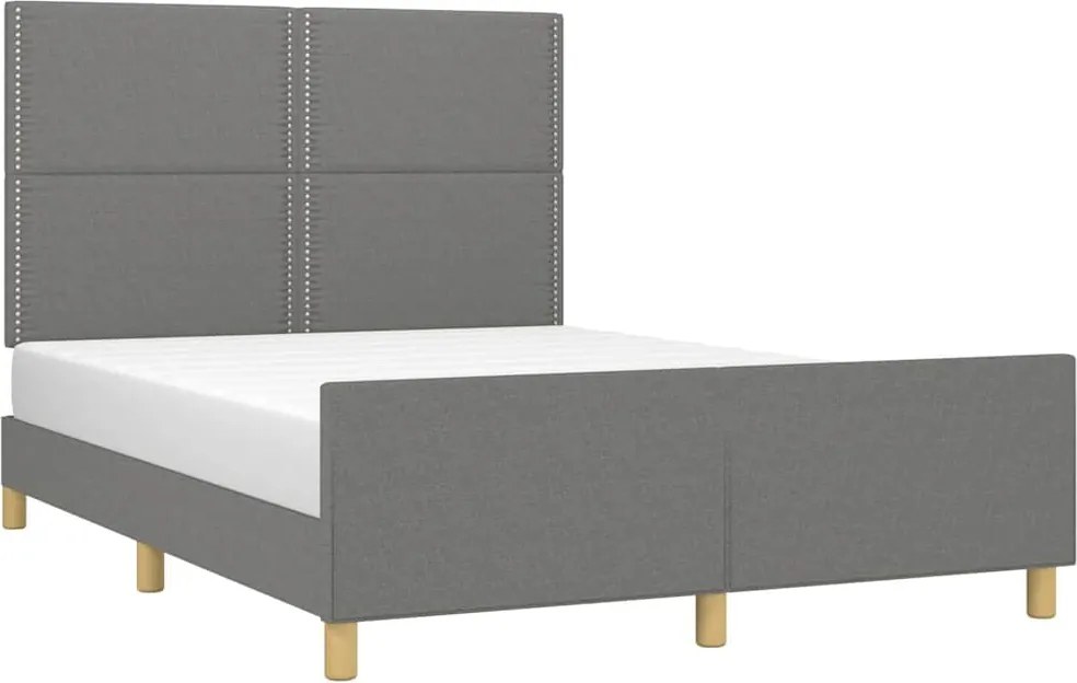Postel bez matrace tmavě šedá 140 x 200 cm textil 3124977