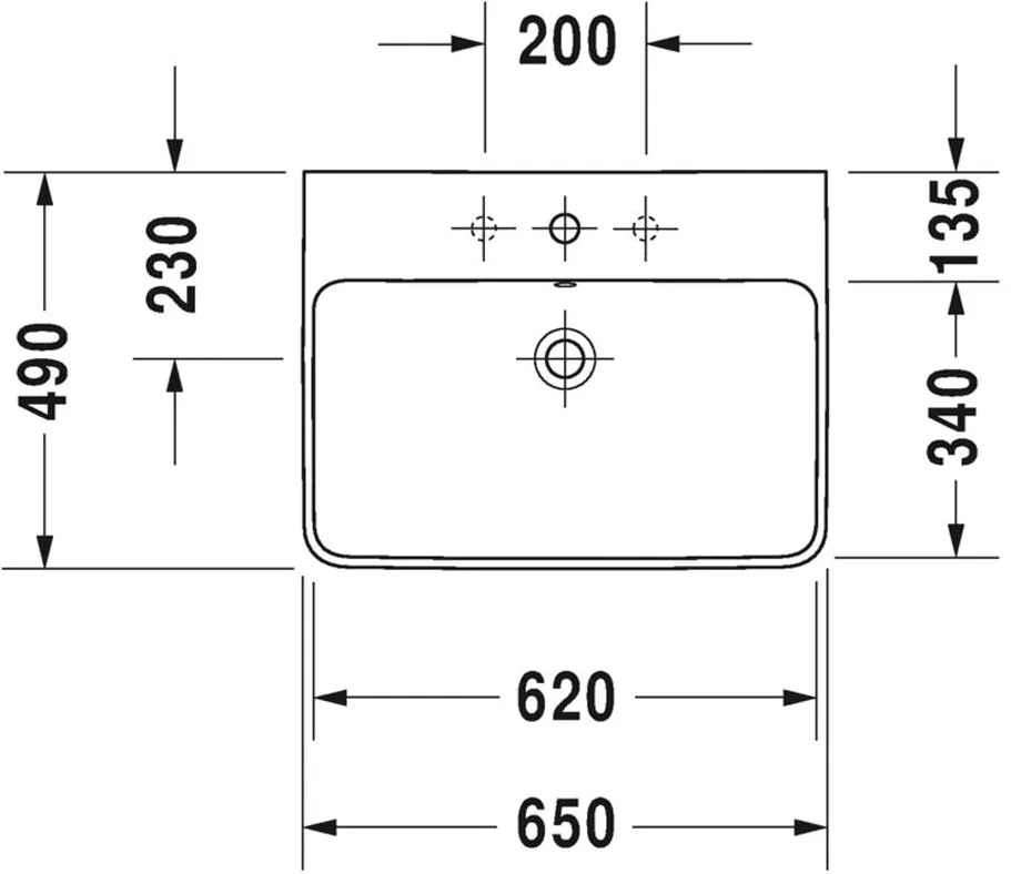 Duravit ME by Starck - umyvadlo 65x49 cm, 2335650000