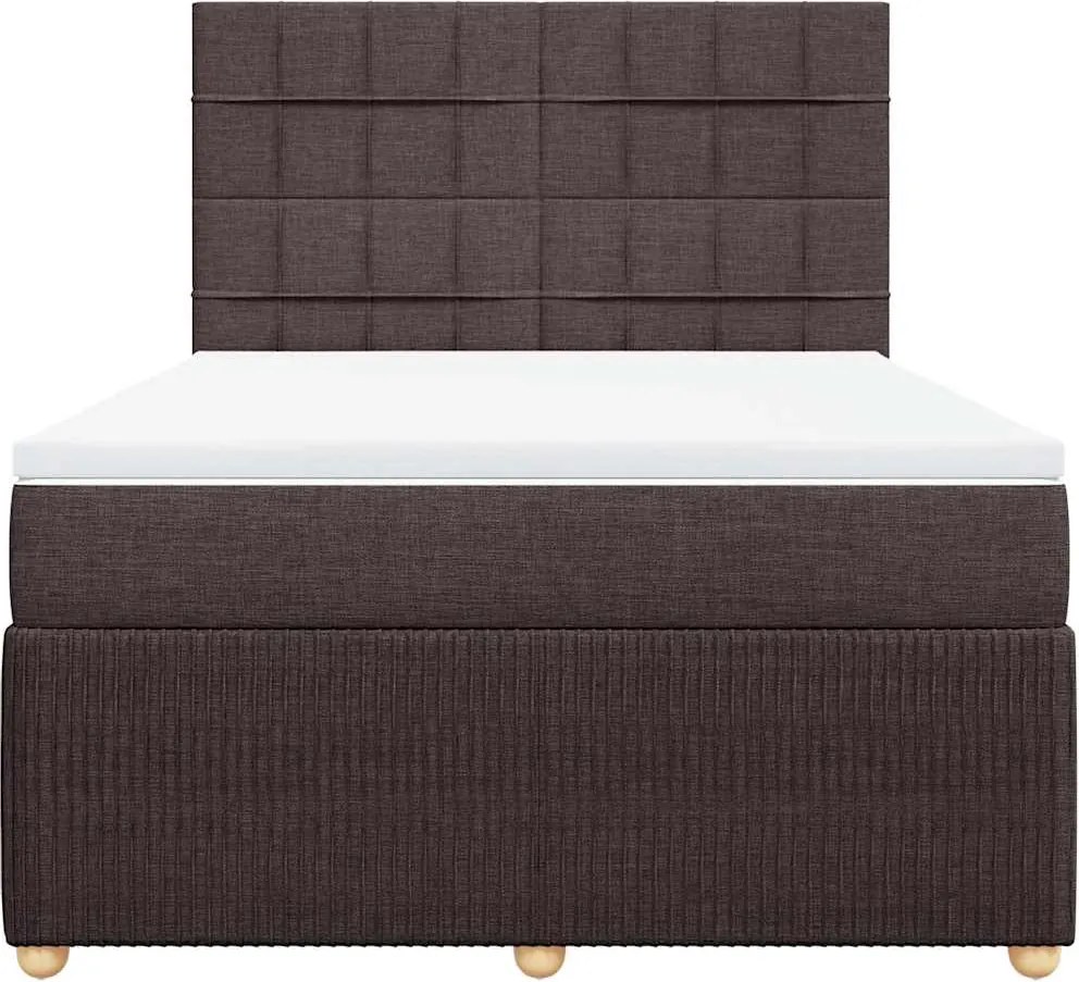 Box spring postel s matrací tmavě hnědá 140x190 cm textil 3292054