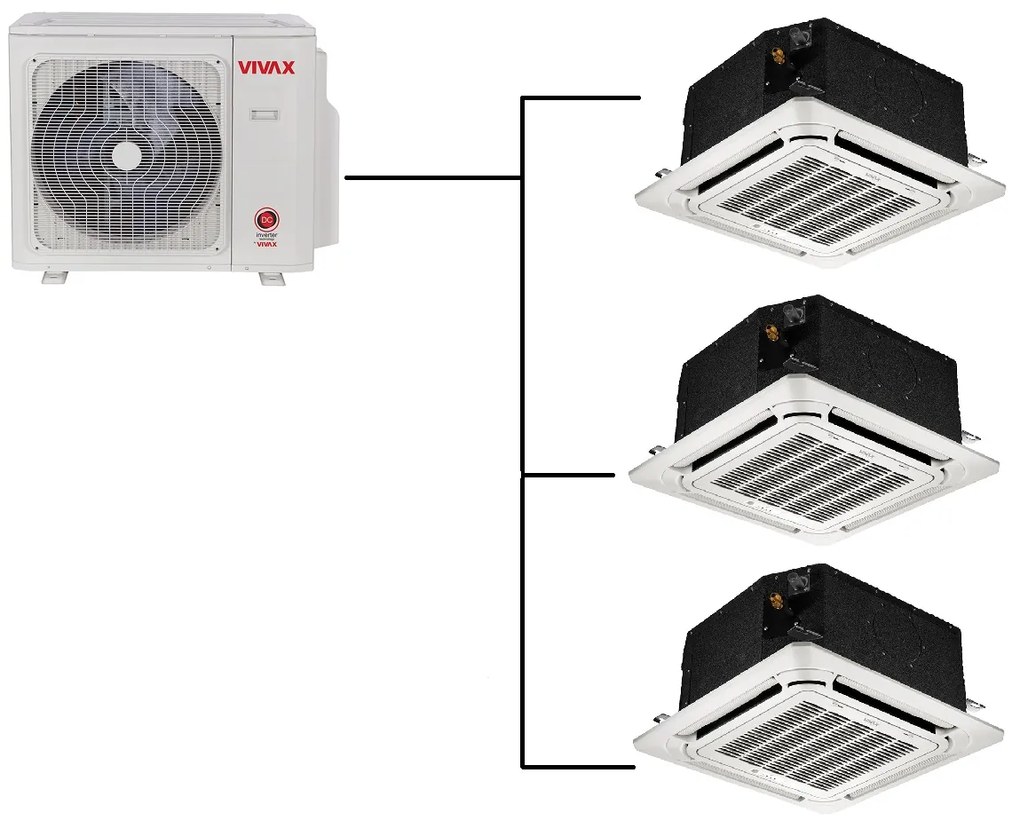 Kazetová Klimatizace Vivax 1+3 (2,6kW + 2,6kW+ 2,6kW) Multi-split R32