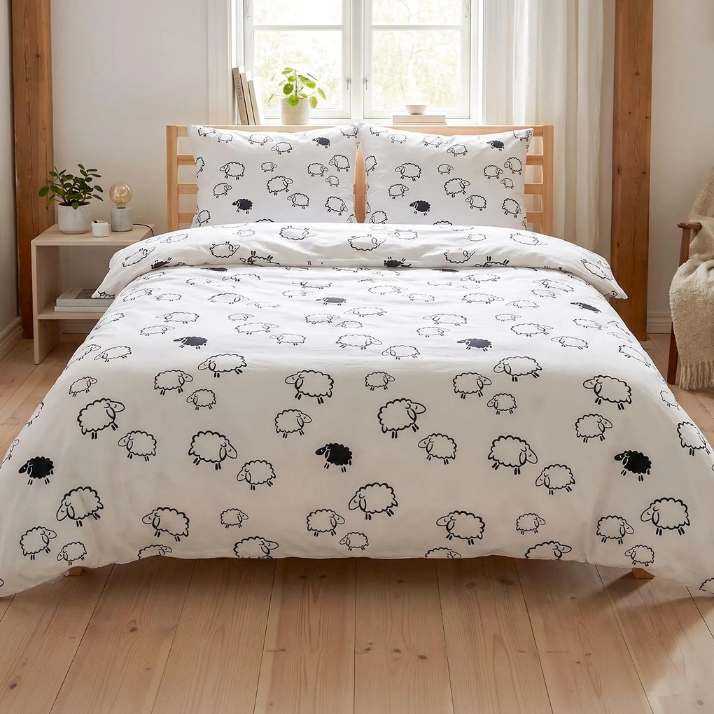 Bavlněné francouzské povlečení Ariete bílé Velikost: 220 x 200 + 2 x 70 x 90