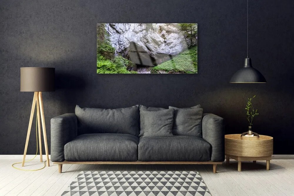 Obraz na skle Hora Jeskyně Příroda 120x60 cm