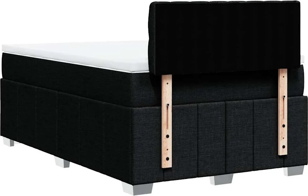Box spring postel s matrací černá 120x200 cm textil 3287044