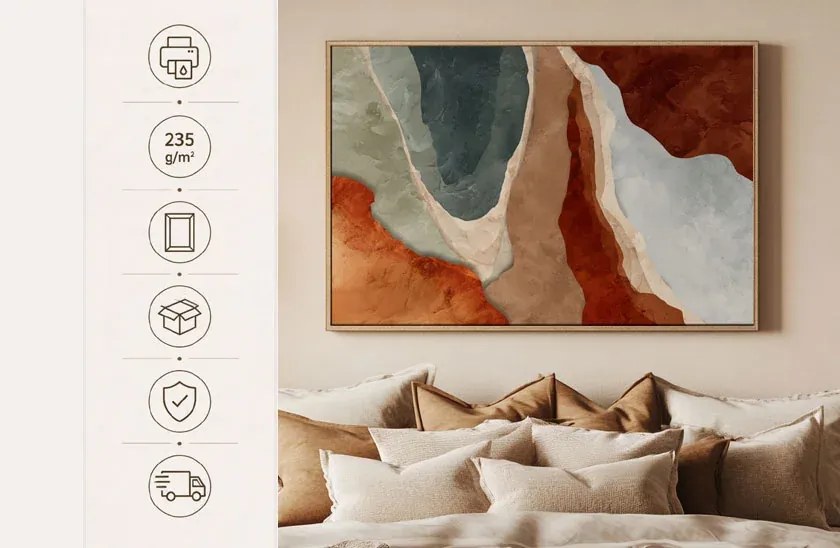 Zemské vrstvy - obraz - Abstrakce inspirovaná přírodními strukturami 68A - A2 – 420 × 594 mm - 449 Kč
