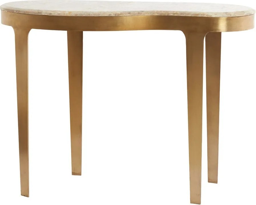 Konzolový stolek s mramorovou deskou v bronzové barvě/taupe 40x110 cm Giulio – Light & Living