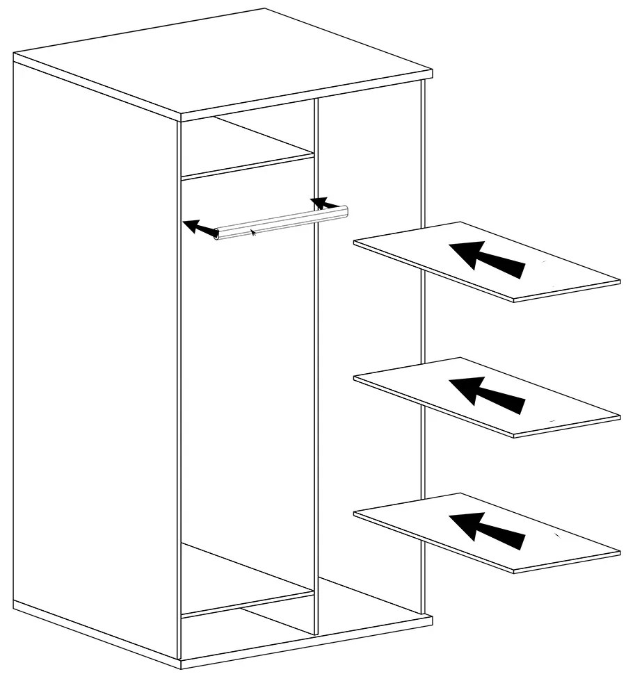 Obývací stěna se skříní CALI | 3 díly + ČERNÉ NOHY | 333,5 cm | sestava F | artisan