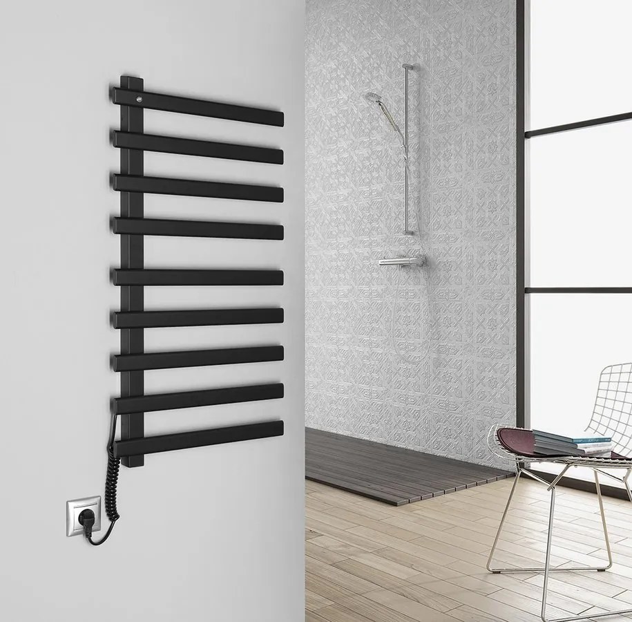 Sapho, ELCOR elektrický sušák ručníků 480x920x50mm, 128W, černá matná, EB460