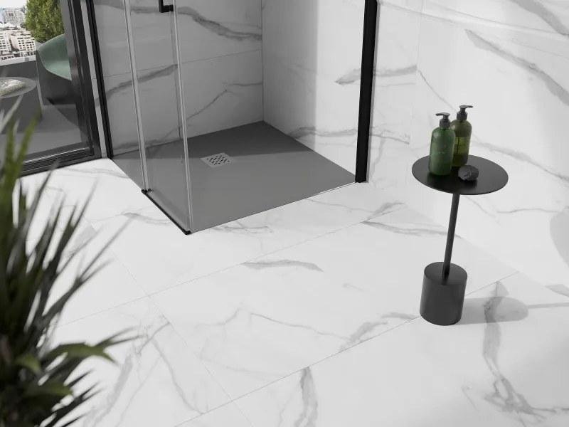 Mexen Stone+ kompozitová čtvercová sprchová vanička 70 x 70 cm, šedý-beton - 44617070