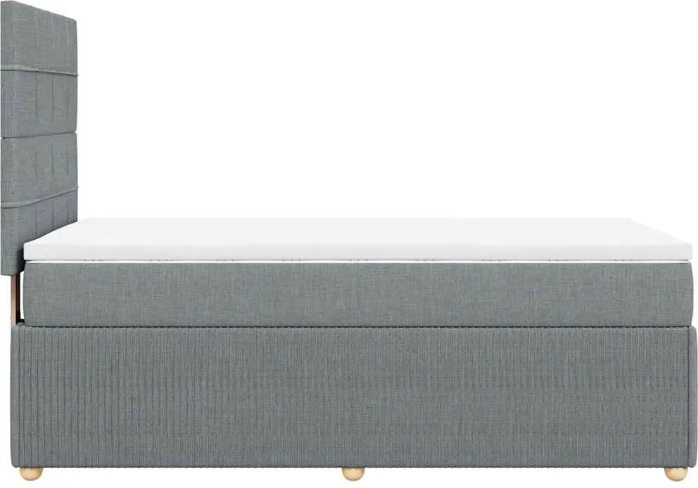 Box spring postel s matrací světle šedá 80 x 200 cm textil 3291883