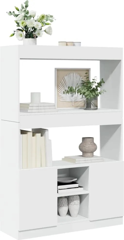 Skříň highboard bílá 92 x 33 x 140 cm kompozitní dřevo 3309609