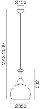 Il Fanale Závěsné svítidlo Bon Ton, N1, ø350mm Barva: Hnědá, Barva komponentu: Mosaz