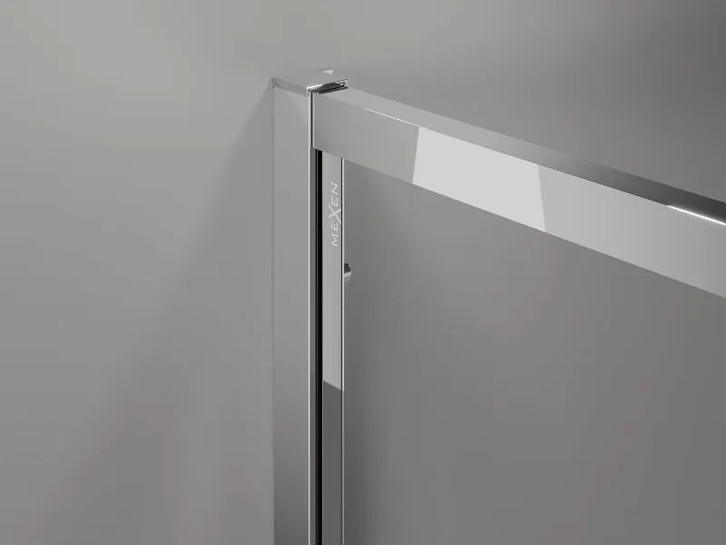 Mexen Exo sprchový kout půlkruhový asymetrický posuvný 120 x 90 cm, transparentní, chrom - 8131-120-090-01-00