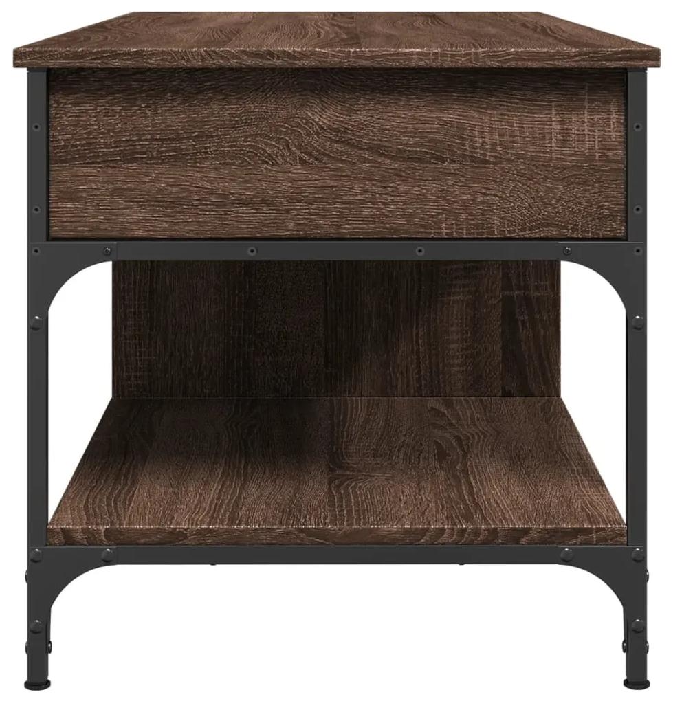 Konferenční stolek hnědý dub 100 x 50 x 50 cm kompozit a kov - Default Title