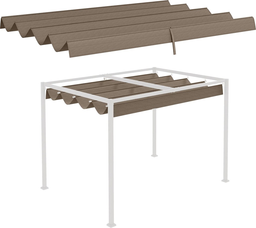 Náhradní střecha Outsunny pro pergolu 2,85 x 2 m, voděodolná skládací vlna se štěrbinami pro odvod deště, UV ochrana 30+, zimní stínění do zahrady, na