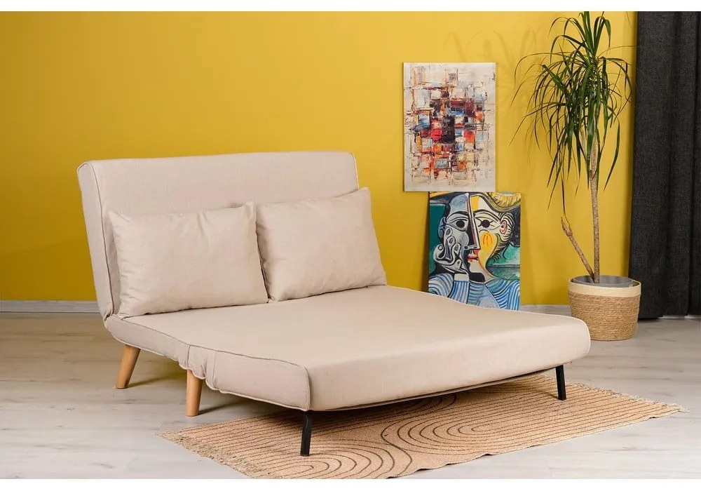 Béžová rozkládací pohovka 120 cm Folde – Artie