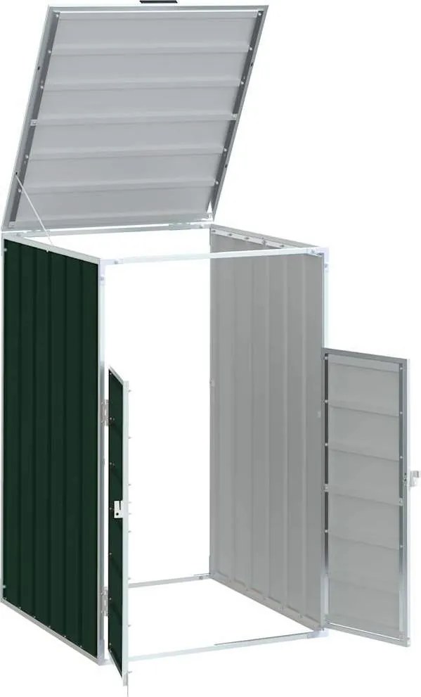 vidaXL Box na 1 popelnici 72 x 81 x 115 cm ocel [4006171] Barva: Šedá