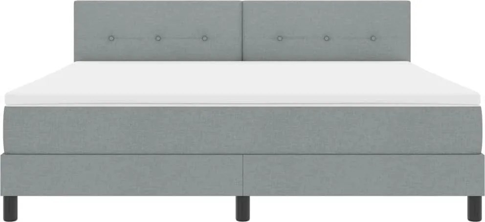 Postel s boxspringem s čelo Světle šedá 180 x 200 cm textil 3338706