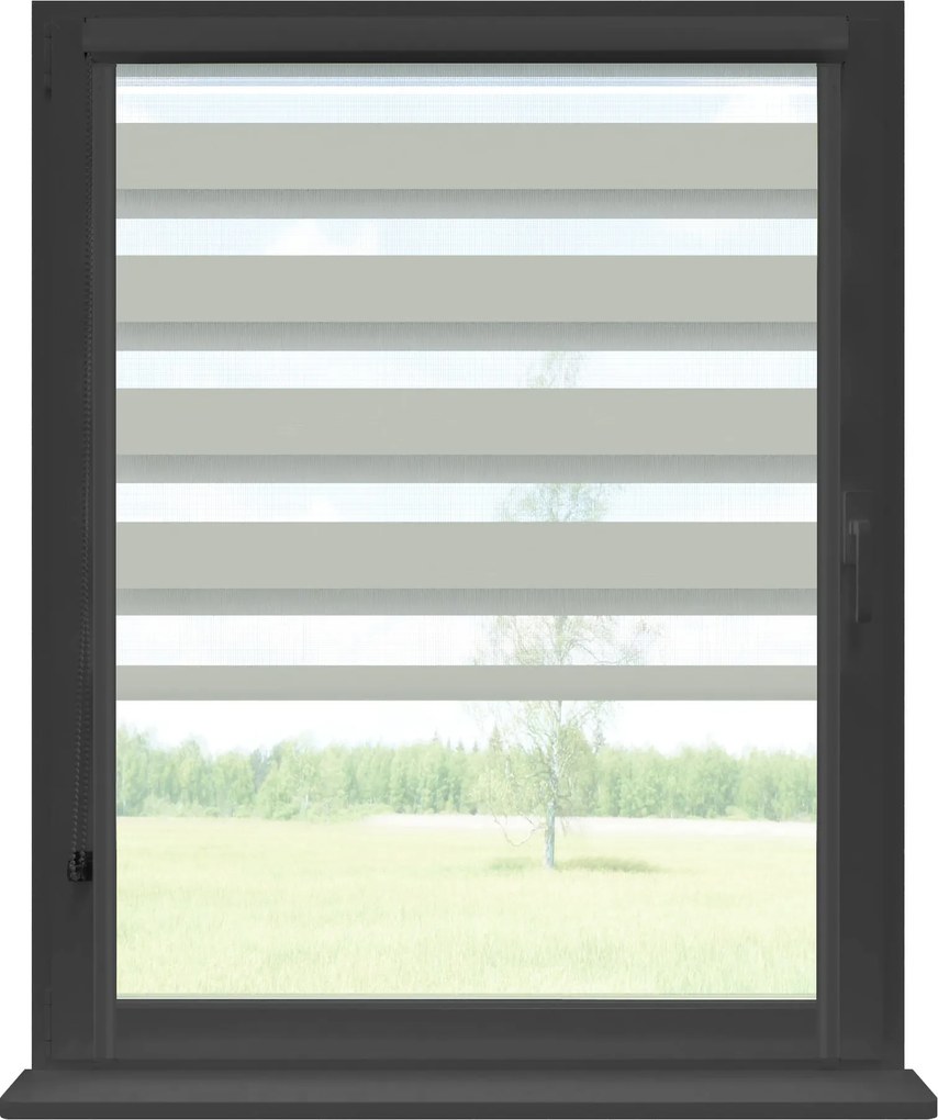 Dekodum Roleta den a noc v antracitové kazetě soft, barva látky Šedá Šířka (cm): 133, Výška (cm): Balkonová (do 200 cm), Strana mechanismu: Práva