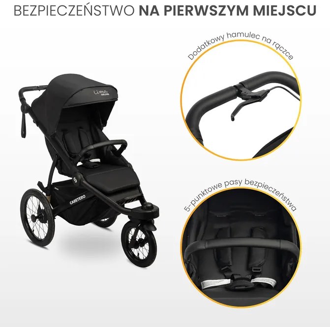 CARETERO Kočárek Lima Deluxe BLACK