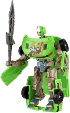 TEDDIES Transformer auto-robot zelený / 14 cm / plast / od 5 let