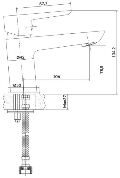 Cersanit S951-048 - Umyvadlová baterie MILLE 13,4 cm černá + výpusť