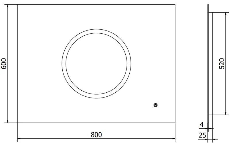 Mexen Koga podsvícené koupelnové zrcadlo 80 x 60 cm, LED 6000K, ventilátor - 9821-080-060-611-00