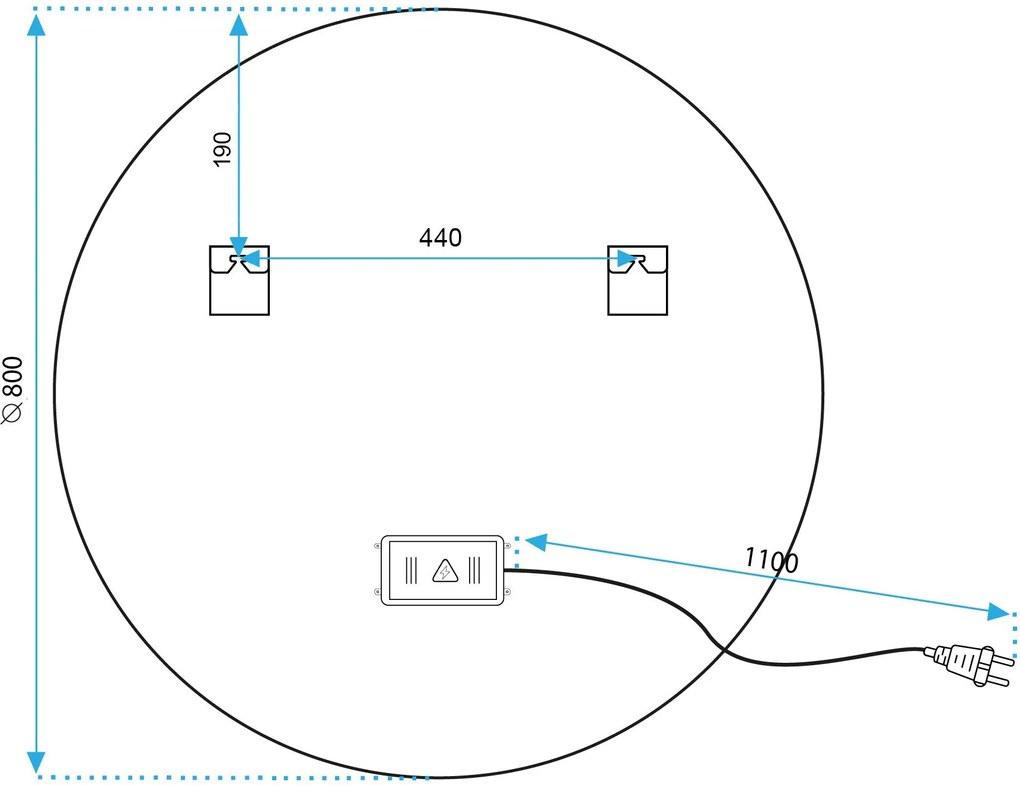 Tutumi Zrcadlo LED BLUETOOTH FFJ 80cm