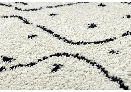 koberec TETUAN B751, krémový střapce, vzor cik cak, Maroko, Shaggy velikost 140x190 cm | krásné koberce cz