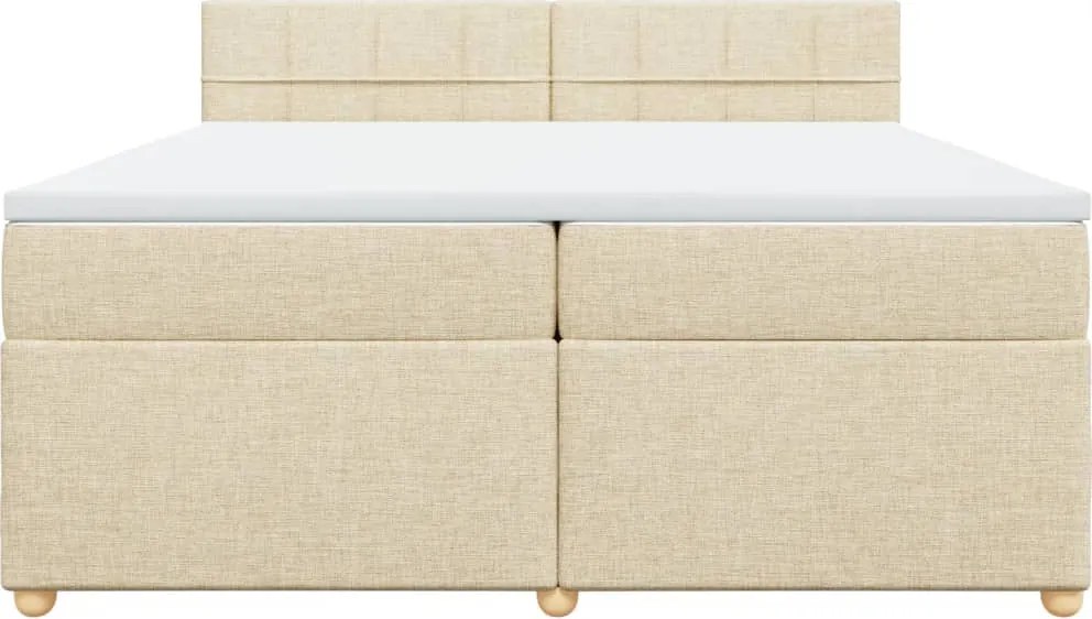 Box spring postel s matrací krémová 200x200 cm textil 3286792