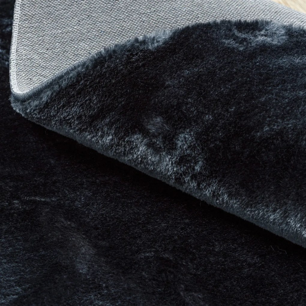 Dywany Łuszczów, Kusový koberec Visco Rabbit Dark grey 5 kruh, 200x200 (průměr) kruh, šedá, dětský pokoj