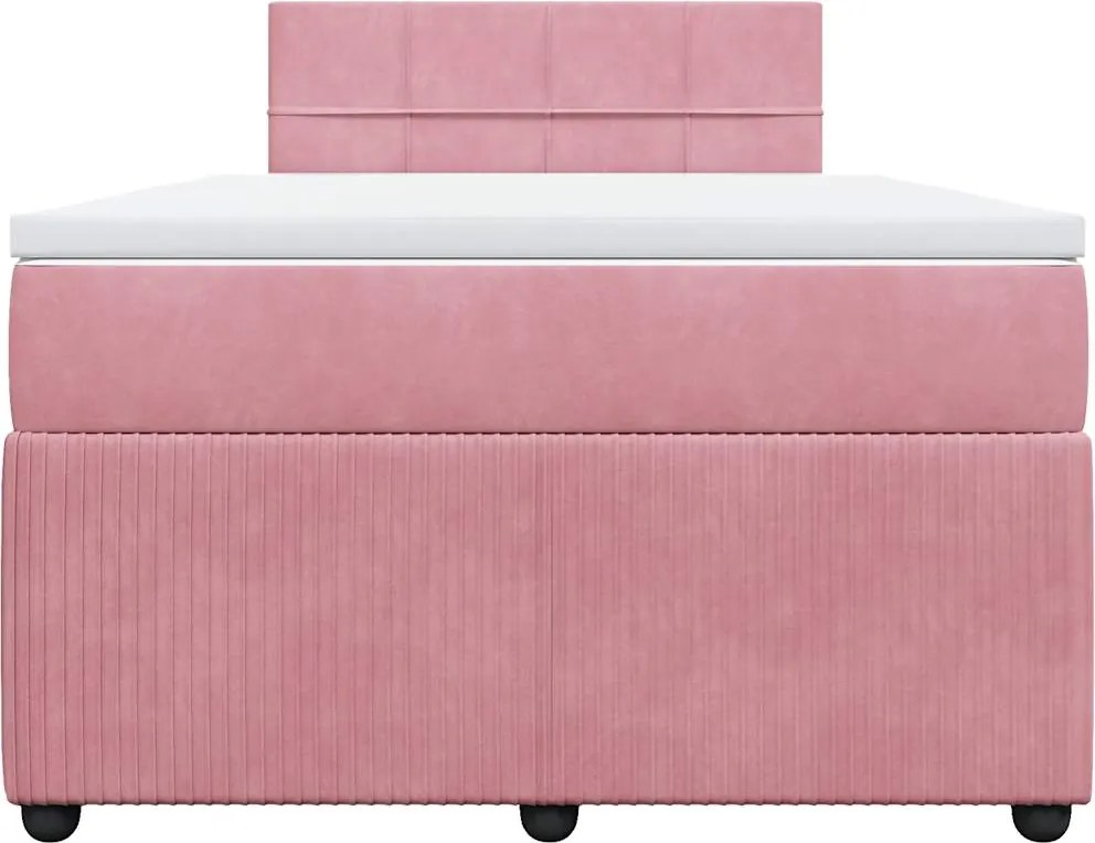 Box spring postel s matrací růžová 120x190 cm samet 3287691