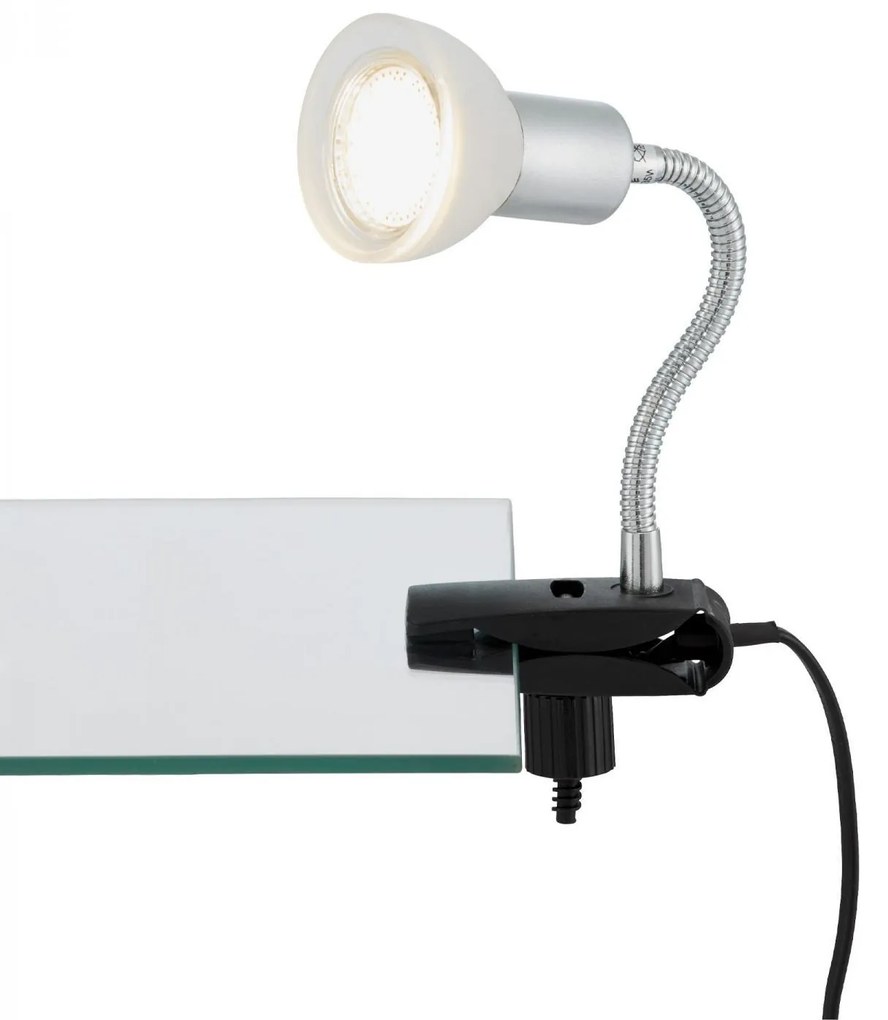 Lampa Briloner na klipu s flexibilním ramenem - GU10, v.34 cm Barva: Červená-titan