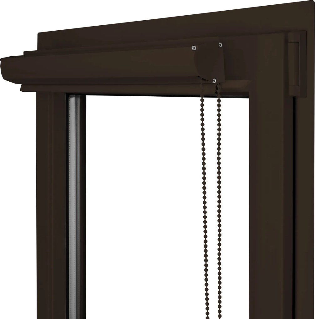 Dekodum Termoizolační roleta v hnědé kazetě, barva látky Tan Silver Šířka (cm): 131, Výška (cm): Balkonová (do 200 cm), Strana mechanismu: Levá