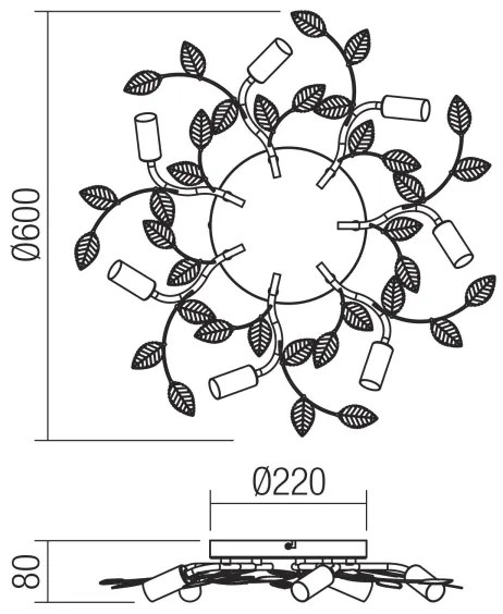 Redo 02-981 - Přisazený lustr TIARA 7xE14/28W/230V