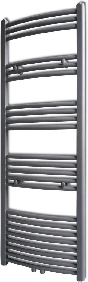Žebříkový radiátor na ručníky - obloukový - ústřední topení - šedý | 500x1424 mm